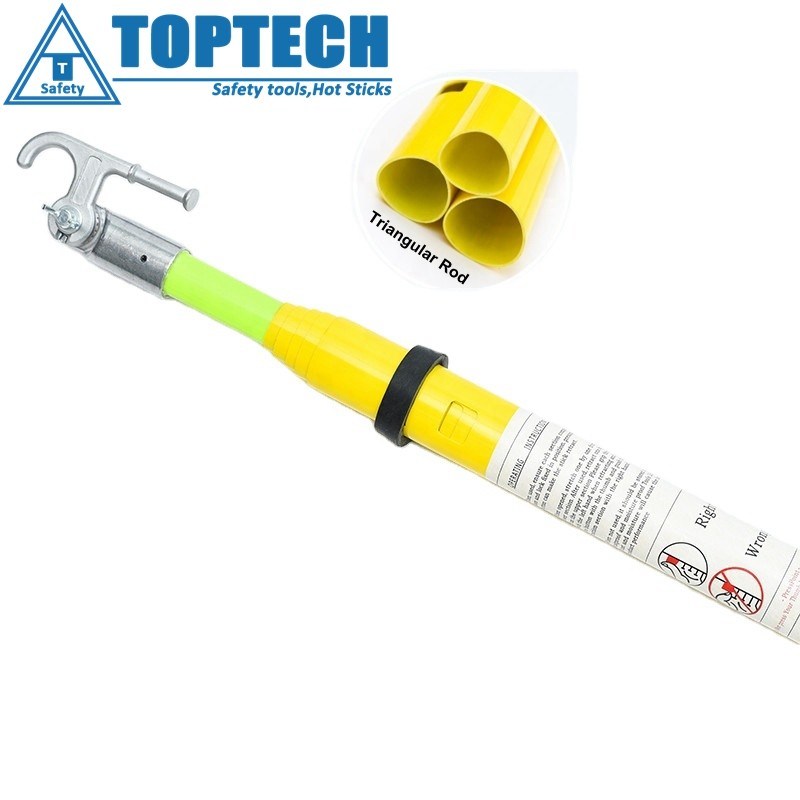 TOPTECH 40ft no twist hot stick Triangle shape telescopic insulating ...